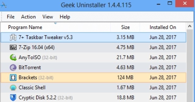 GeekUninstaller 1.4.5.131 - Gỡ bỏ cài đặt trong hệ thống - Download.com.vn