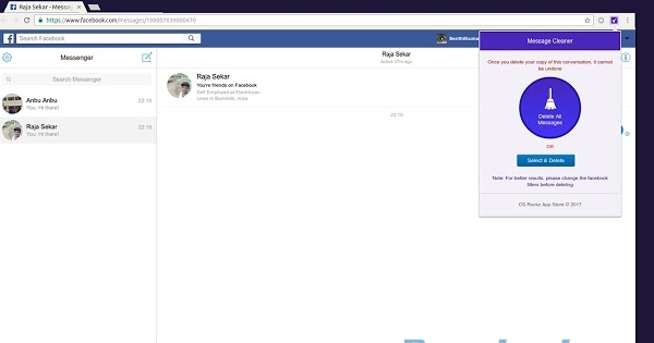 Messenger Cleaner 11 - Xóa tất cả tin nhắn Facebook một lúc - Download ...