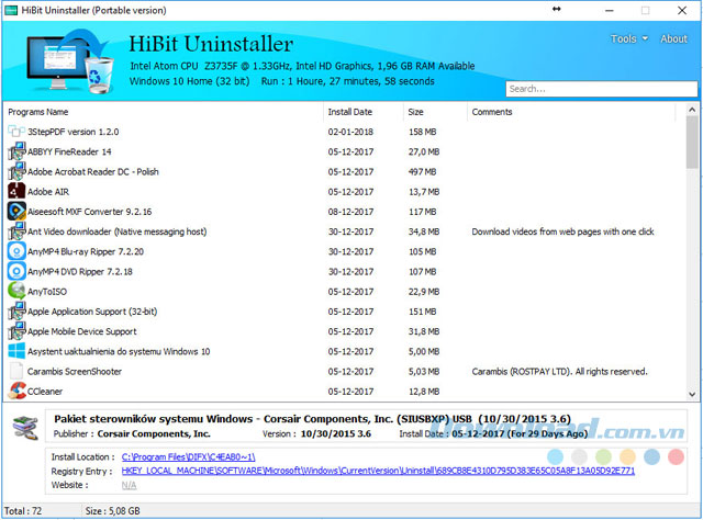 HiBit Uninstaller 2.3.25 - Gỡ phần mềm triệt để ra khỏi máy tính