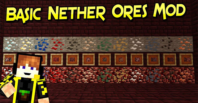 Basic Nether Ores Mod - Mod khai thác quặng, kim cương, đá quý trong Nether