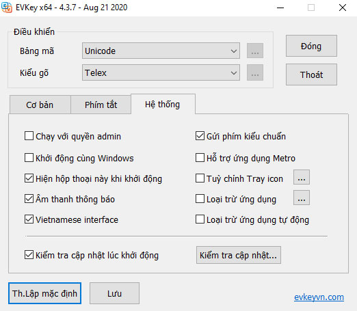 EVKey 5.0.1 - Bộ gõ tiếng Việt thay thế Unikey