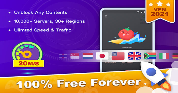 Free VPN Tomato cho Android 2.7.200 - Ứng dụng VPN an toàn, bảo mật