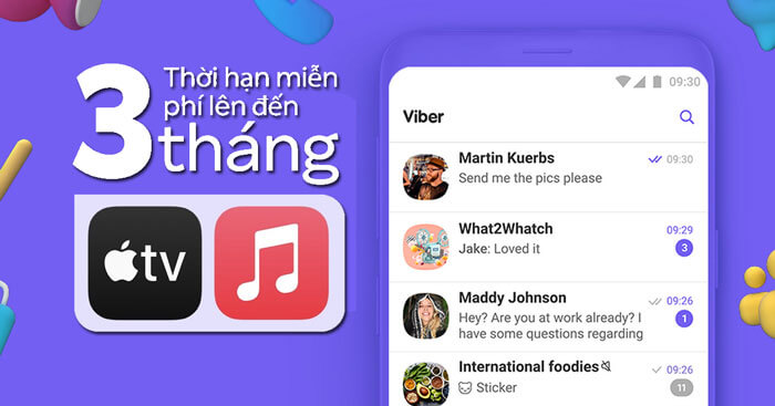 Cách nhận 3 tháng miễn phí Apple TV+, Apple Music trên Viber