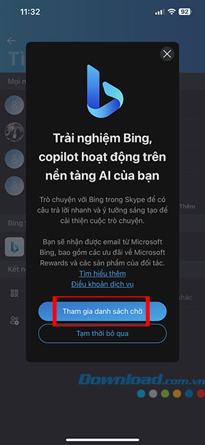 Hướng dẫn thêm Bing AI chatbot vào Skype - Download.com.vn