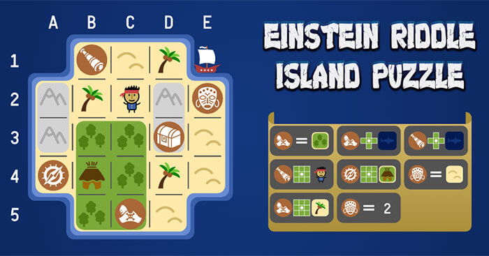 Einstein Riddle Island Puzzle cho Android 1.10 - Game giải đố logic tìm kho báu