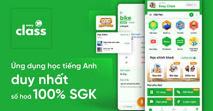 Easy Class cho Android 2.1.100 - Ứng dụng học Tiếng Anh từ lớp 1 đến lớp 12