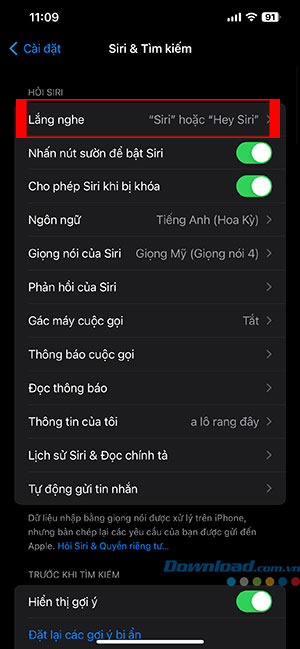 Hướng dẫn chuyển cách gọi Hey Siri thành Siri trên iOS 17 - Download.com.vn