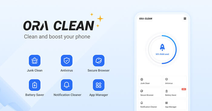 Ora Clean cho Android 1.10.15 - Ứng dụng trình dọn rác, diệt Virus