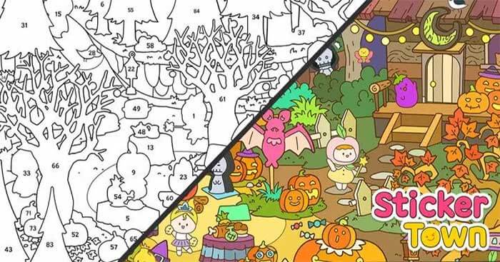 Sticker Town Puzzle: Color Book cho Android 0.0.99 - Sách tô màu nhãn ...