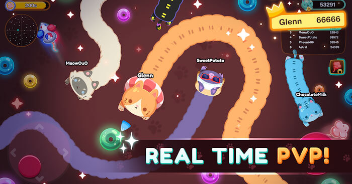 Snaky Cat cho iOS 1.0.1 - Game rắn săn mồi phong cách mèo - Download.com.vn