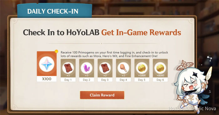 Cách điểm danh Genshin Impact để nhận thưởng hằng ngày - Download.com.vn