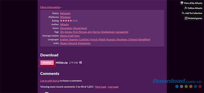 Hướng dẫn tải và chơi game MiSide miễn phí - Download.com.vn